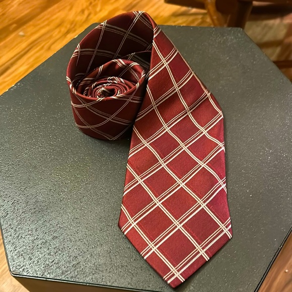 Mario Armani | Accessories | Chocolate Brown With Red Tones Silk ...